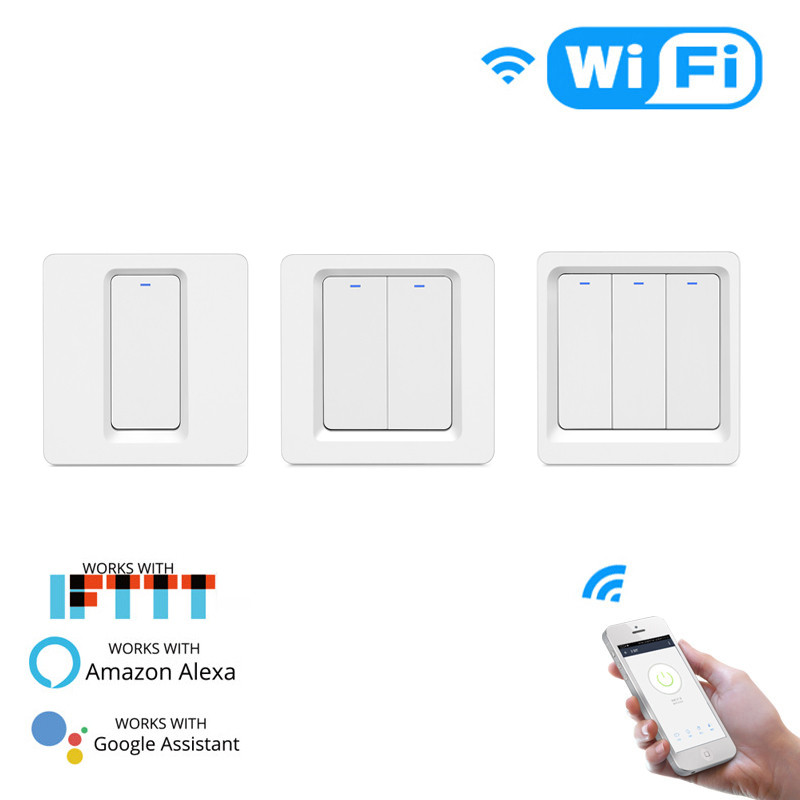 EU WiFi Wall Light Push Button Switch with Neutral Wire