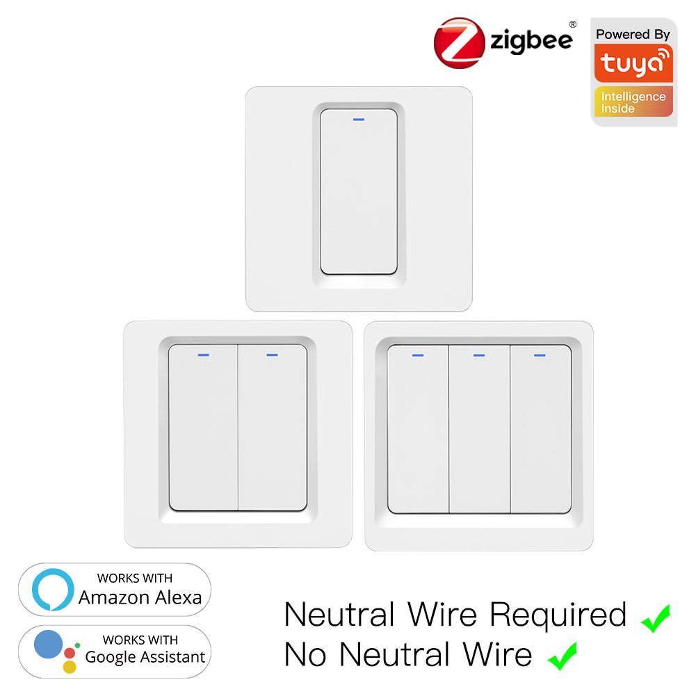 Pulsador de interruptor inteligente SLS EU Zigbee con/sin cable neutro